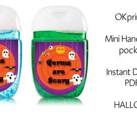 Halloween Hand Sanitizer Label, Shower Party Favors - Halloween Class ...