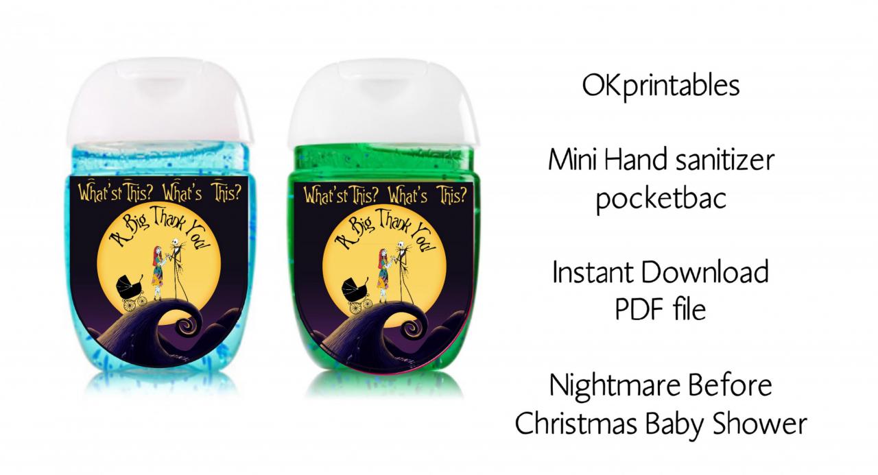 Nightmare Before Christmas Baby Shower Sanitizer Labels, Baby Shower ...