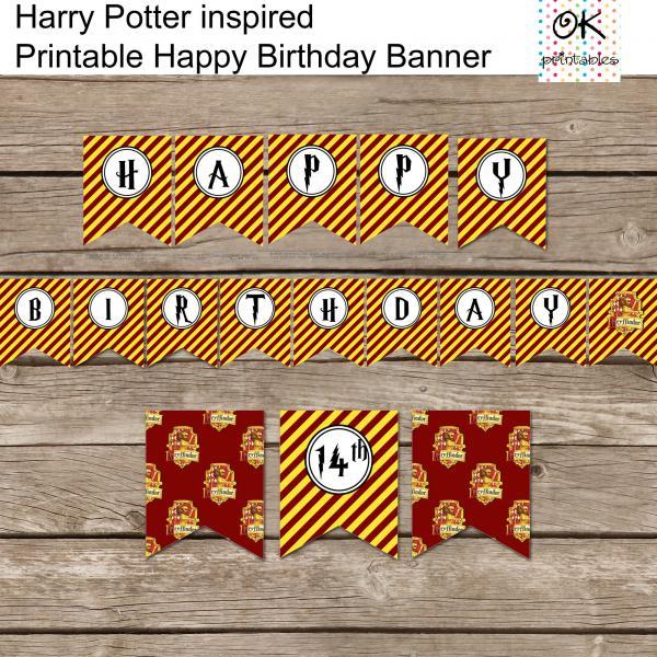 Harry Potter Inspired Happy Birthday Banner / Diy Harry Potter Style ...